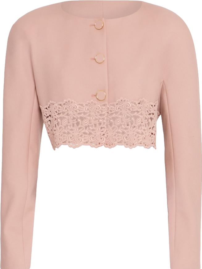 CHLOÉ guipure lace & wool crop sweater